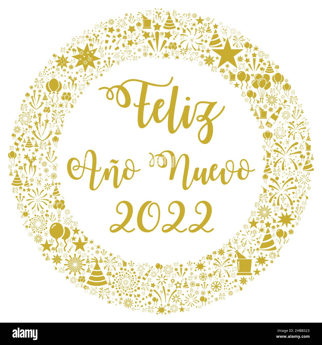 Happy new year 2022 in Spanish language Stock Photo - Alamy