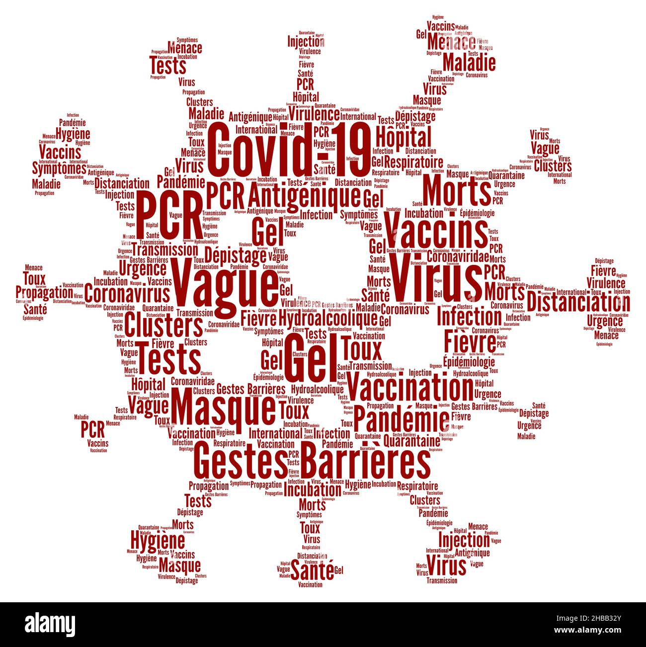 Covid 19 word cloud concept in french language Stock Photo - Alamy