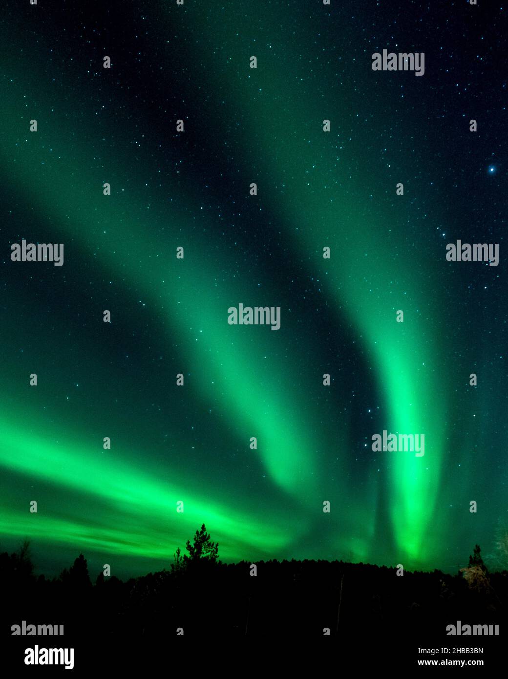 Aurora Borealis, or Northern Lights at Lake Inari, Finnish Lapland ...