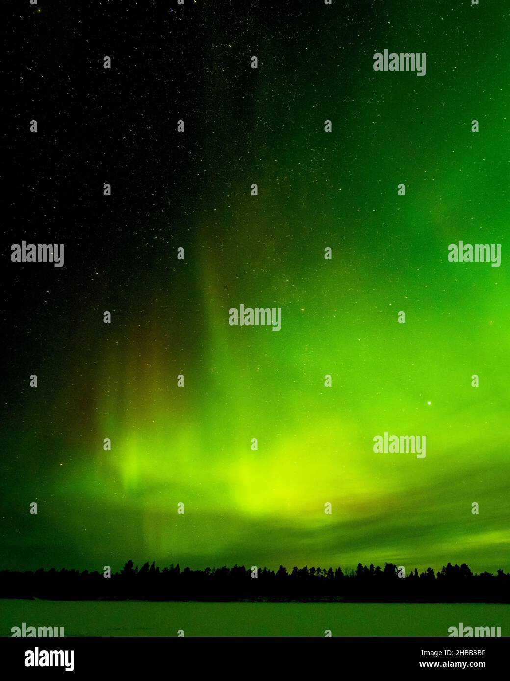 Aurora Borealis, or Northern Lights at Lake Inari, Finnish Lapland ...