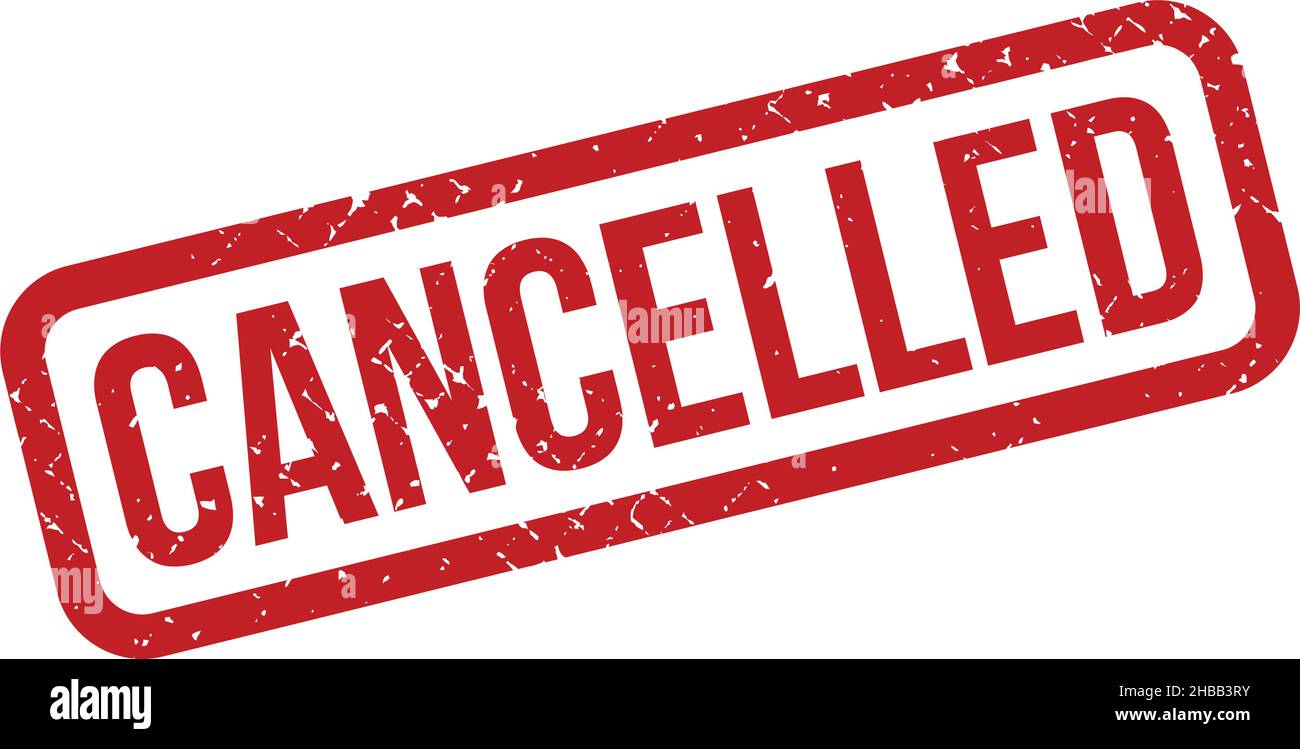 Red Grunge Cancelled Rubber Stamp Seal - Vector Stock Vector Image ...