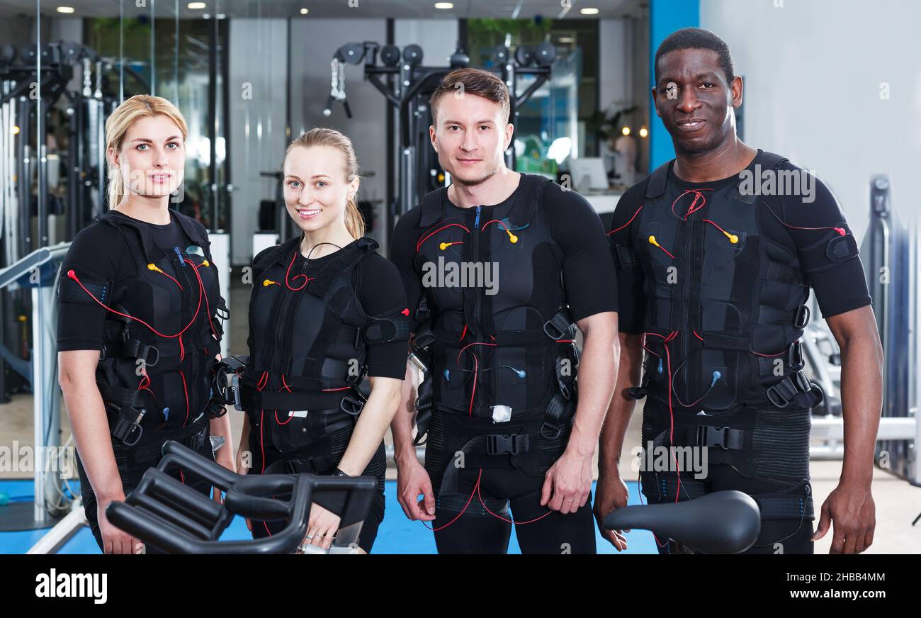 People ready for EMS workout Stock Photo - Alamy