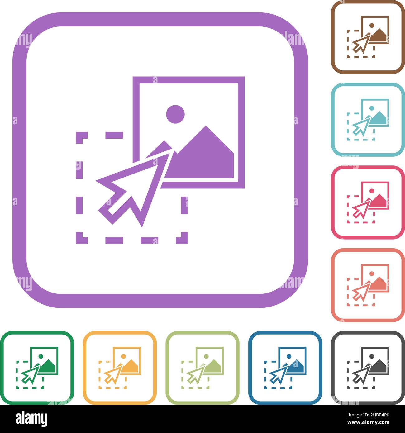 Drag image to upload simple icons in color rounded square frames on ...