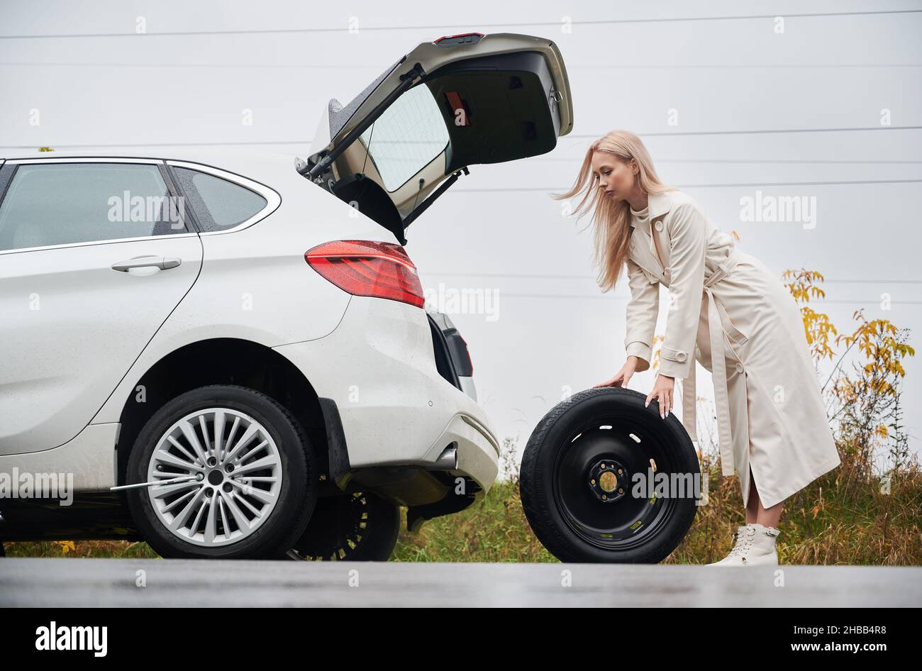 Spare tire on trunk hi-res stock photography and images - Alamy