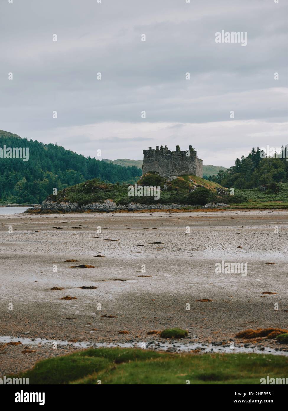 Castle Tioram / Dorlin Castle ruins in the Loch Moidart landscape on ...