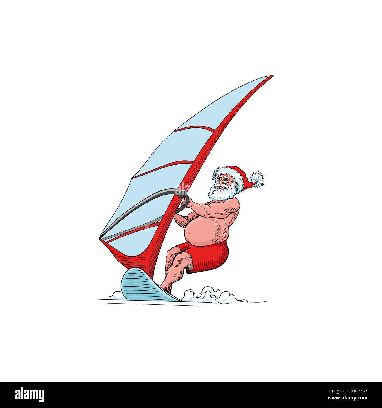 Santa surfing australia Stock Vector Images - Alamy