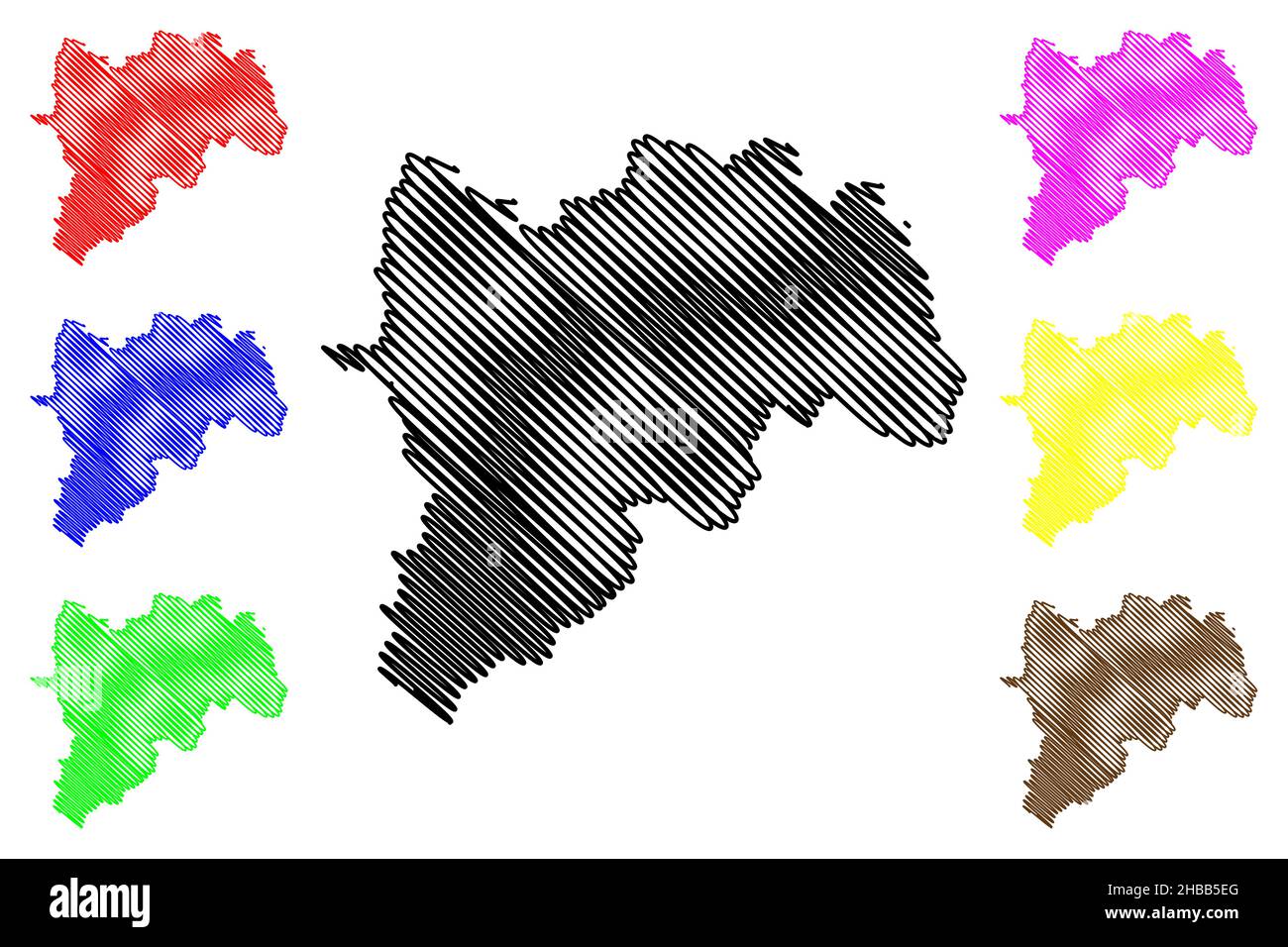 Mahabubnagar district (Telangana State, Republic of India) map vector ...