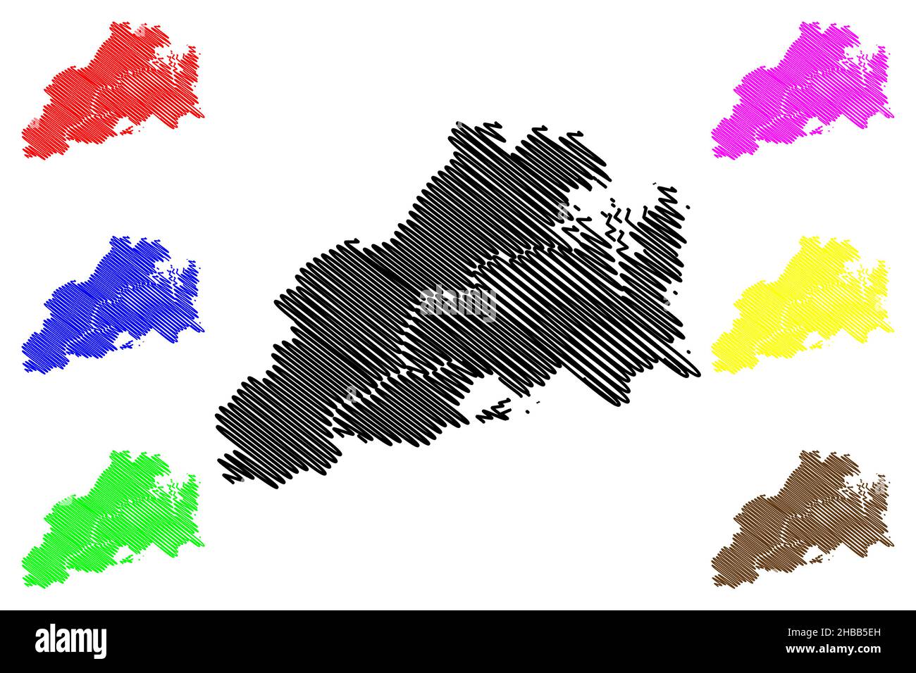 Mahisagar district (Gujarat State, Republic of India) map vector ...