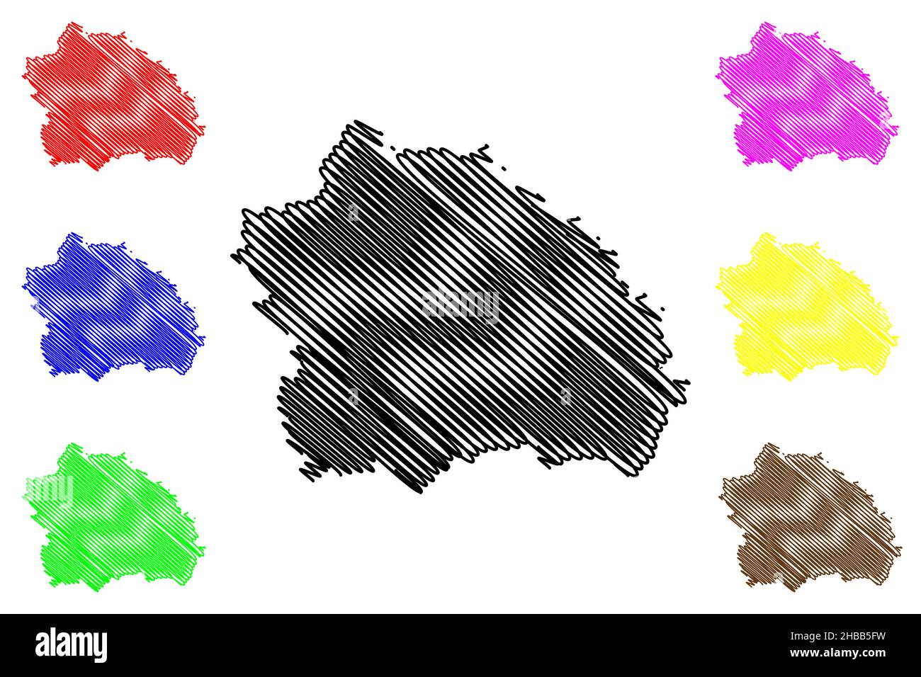 Mainpuri district (Uttar Pradesh State, Republic of India) map vector ...