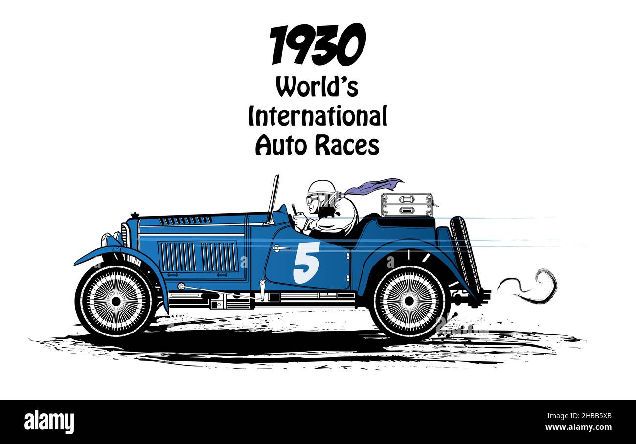 Old racing car - vector illustration Stock Vector Image & Art - Alamy
