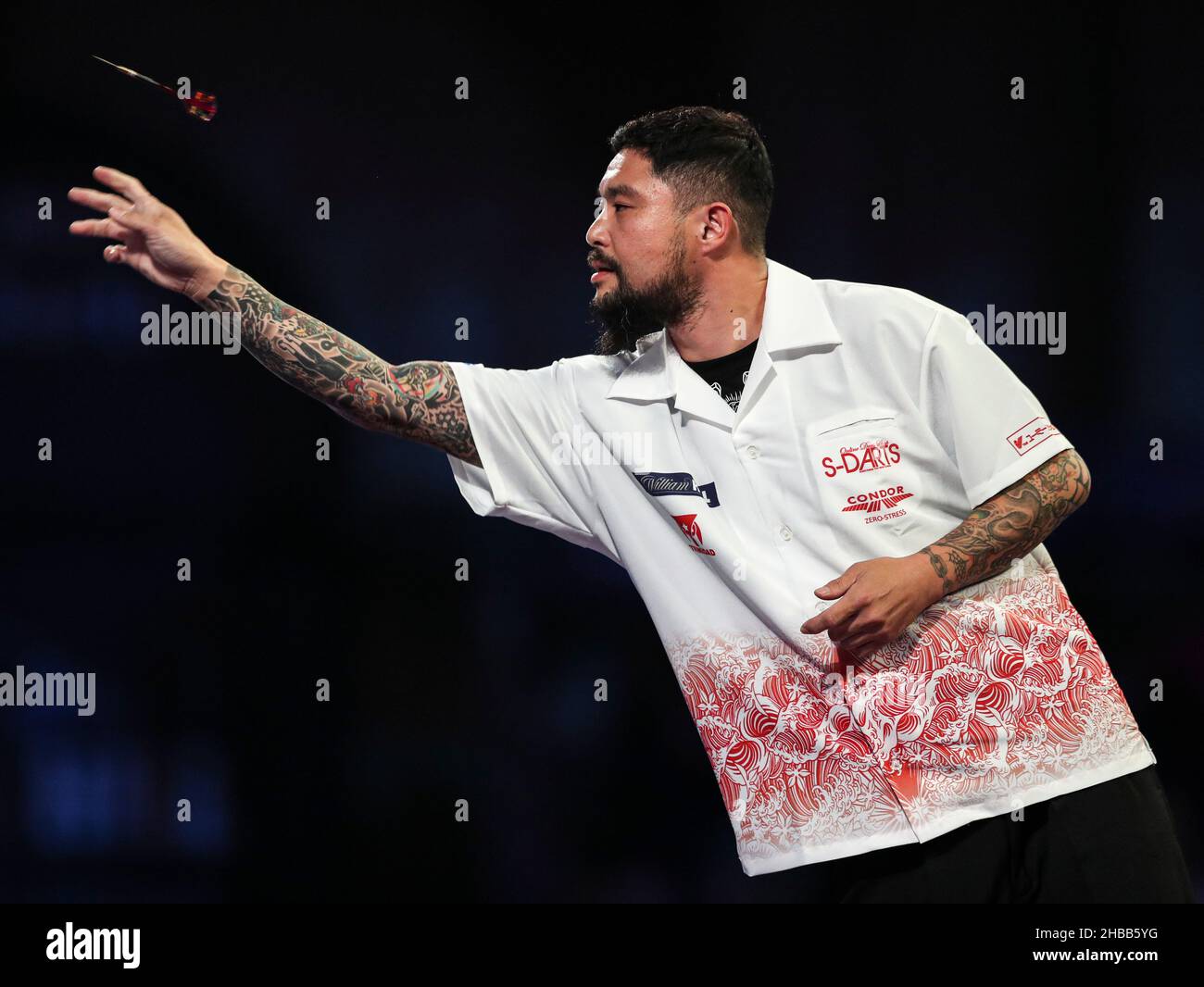 Yuki Yamada in action during day four of the William Hill World Darts ...