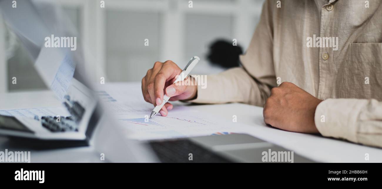 Shot businessman checking financial statement hi-res stock photography ...