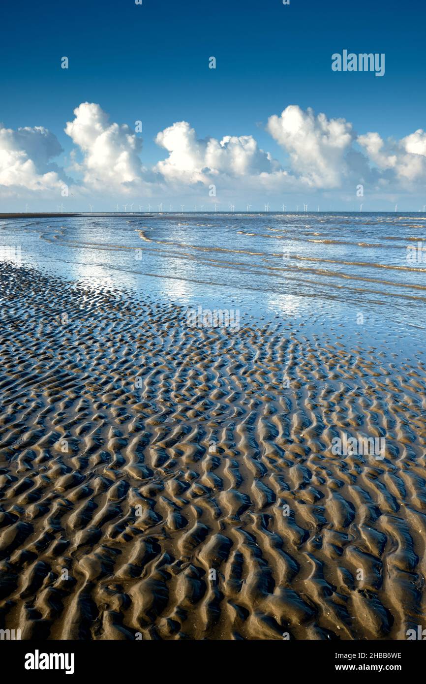 Sand ripples Incoming tide on sunny cold spring morning Stock Photo - Alamy