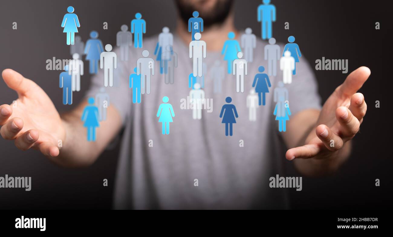 Illustration of Digital Network and data figures in hands Stock Photo ...