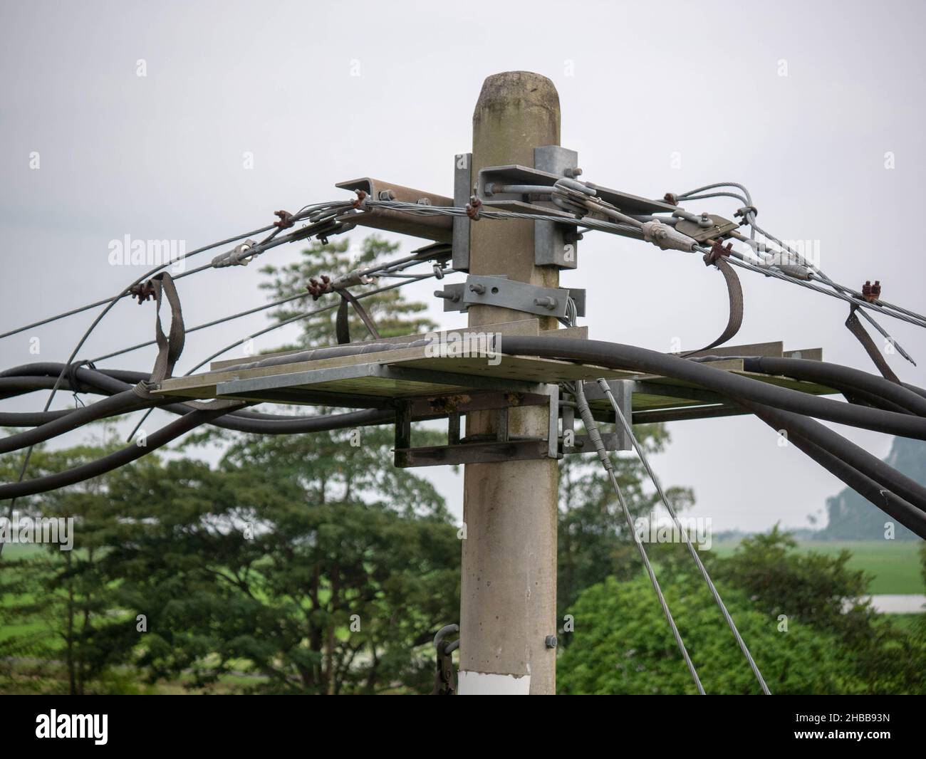 high voltage electricity pole Stock Photo - Alamy