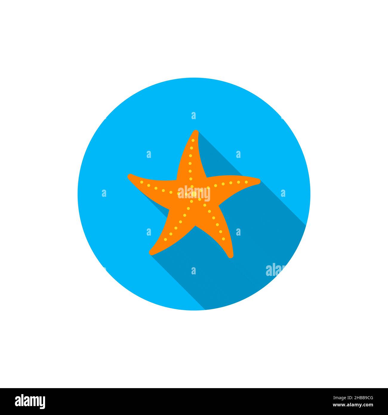 Star fish vector icon symbol animal, flat design, long shadow Stock ...