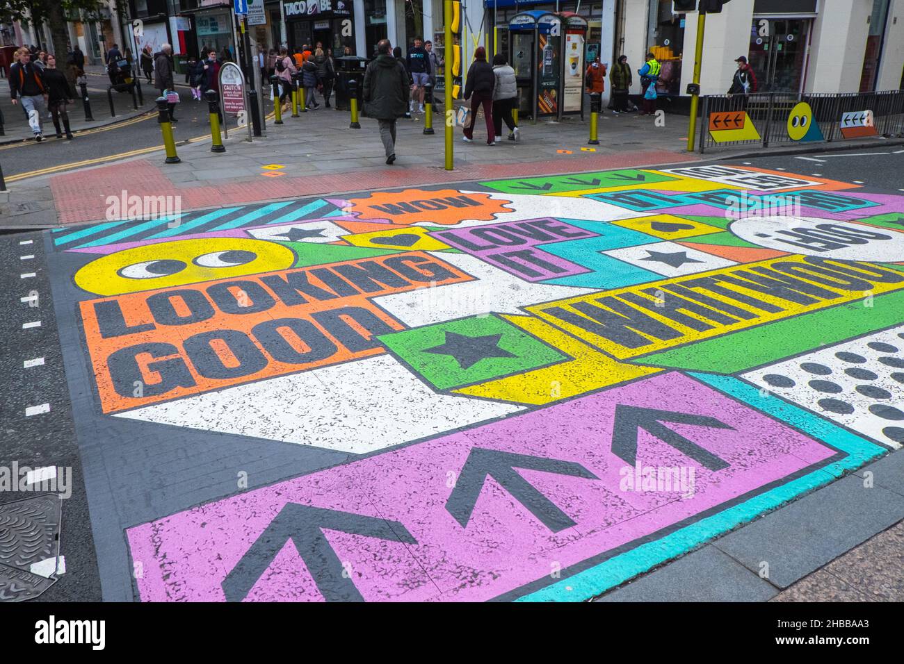 Colourful,distinctive,design,designed,pedestrian,road crossing,on ...