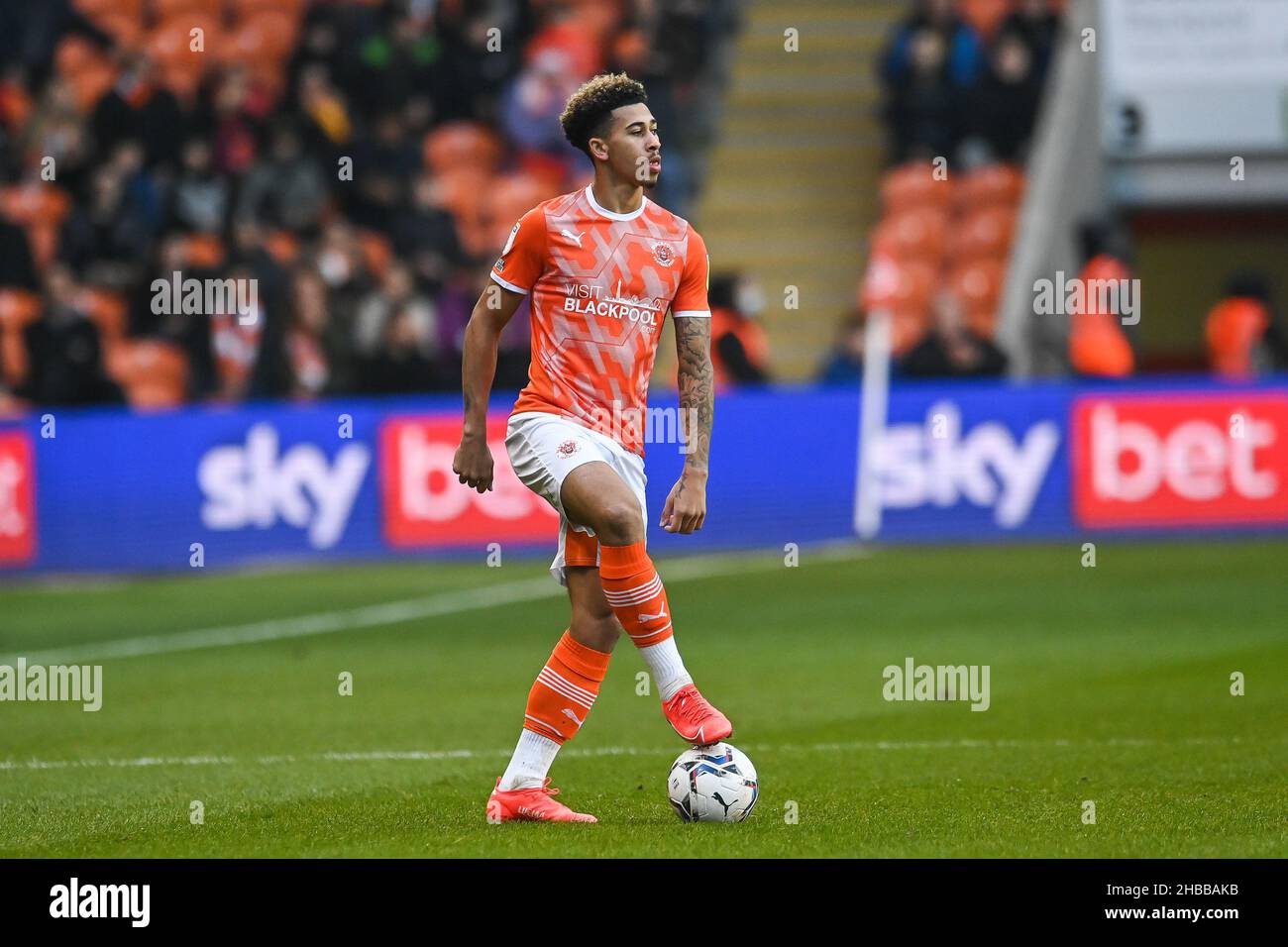 Jordan Lawrence-Gabriel #4 of Blackpool during the game Stock Photo - Alamy