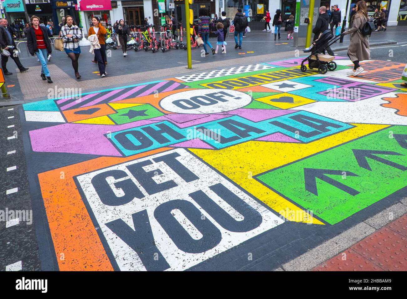 Colourful,distinctive,design,designed,pedestrian,road crossing,on ...