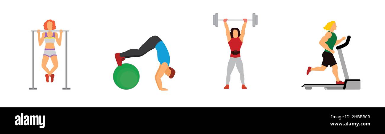 Woman work out gym Cut Out Stock Images & Pictures - Alamy