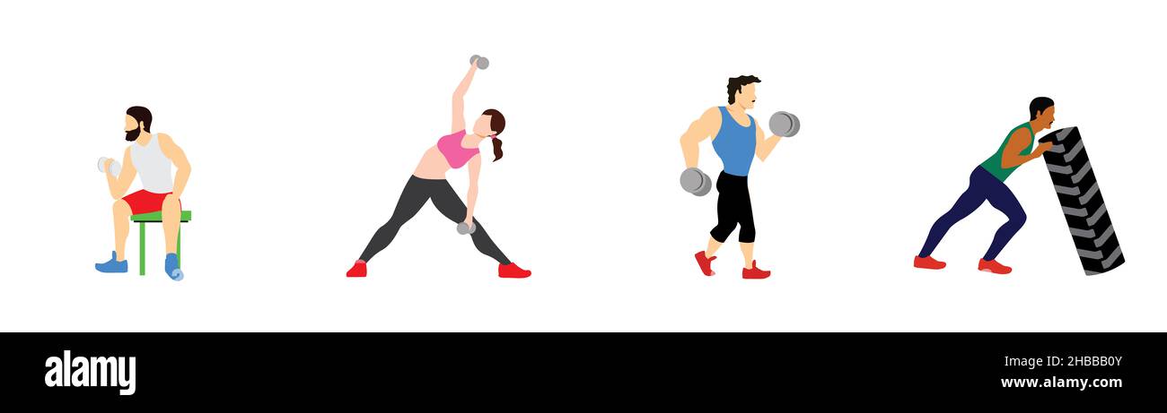 Woman work out gym Cut Out Stock Images & Pictures - Alamy
