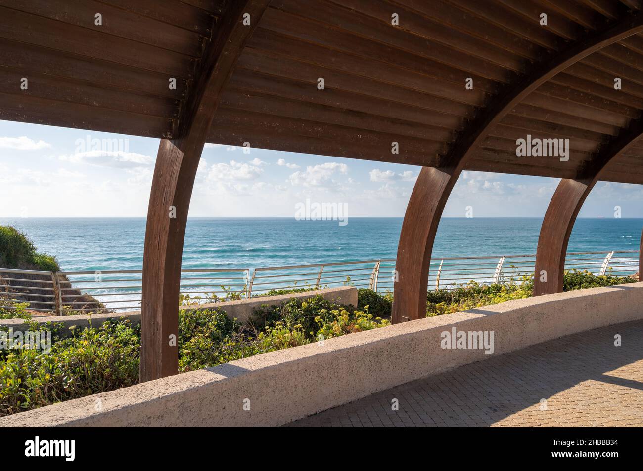 Argaman beach in Netanya in Israel view from the hill Stock Photo - Alamy