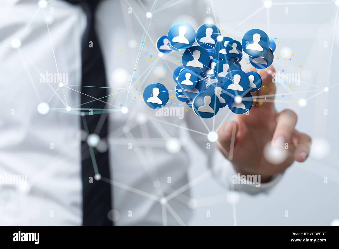 Illustration of organization chart in a hand as a concept of networking ...