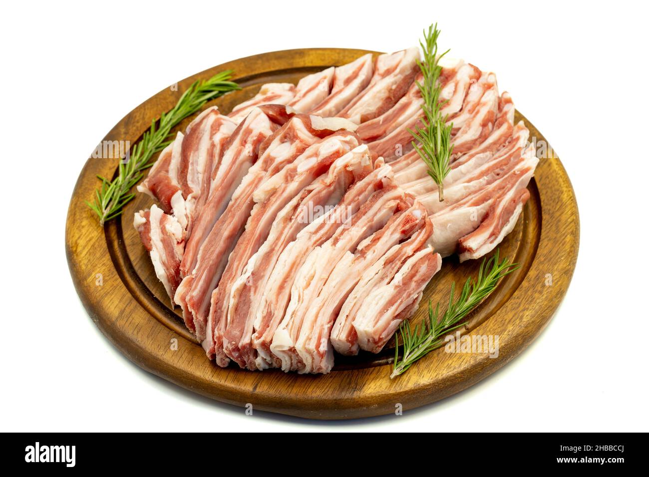 Raw lamb ribs isolated on white background. close-up lamb ribs ...