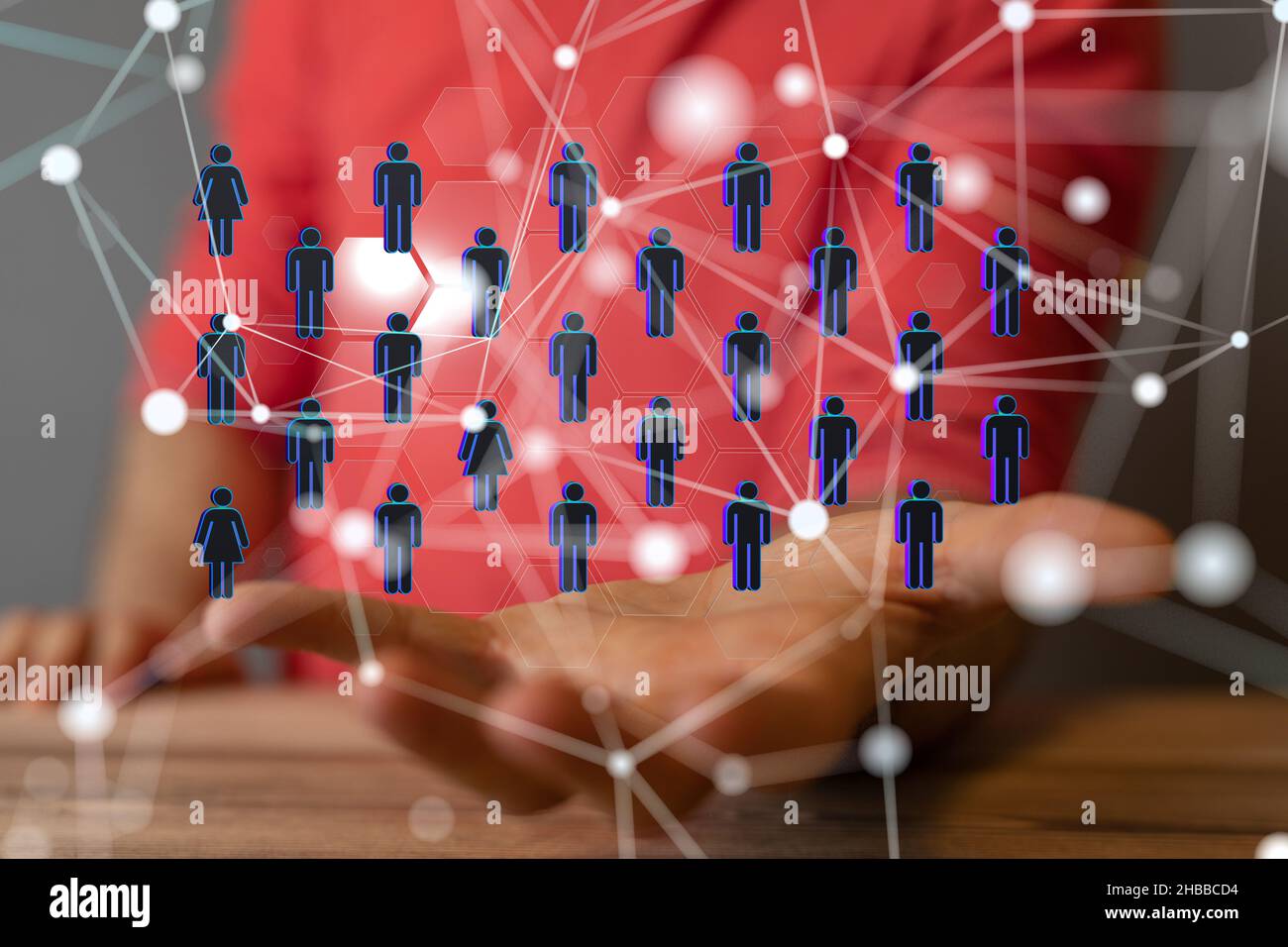 Illustration of organization chart in a hand as a concept of networking ...