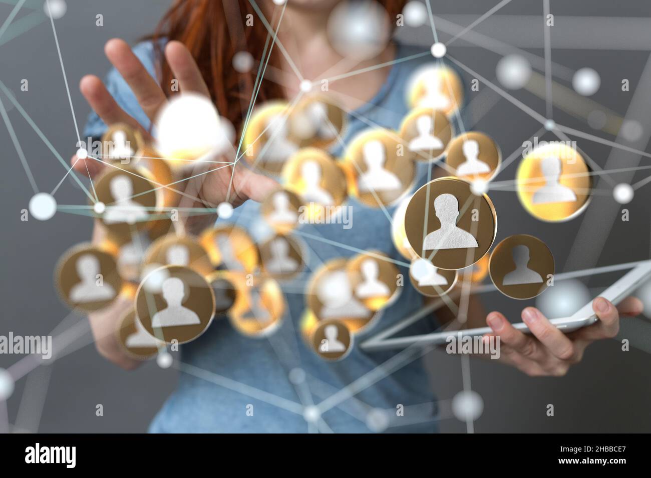 Illustration of organization chart in a hand as a concept of networking ...