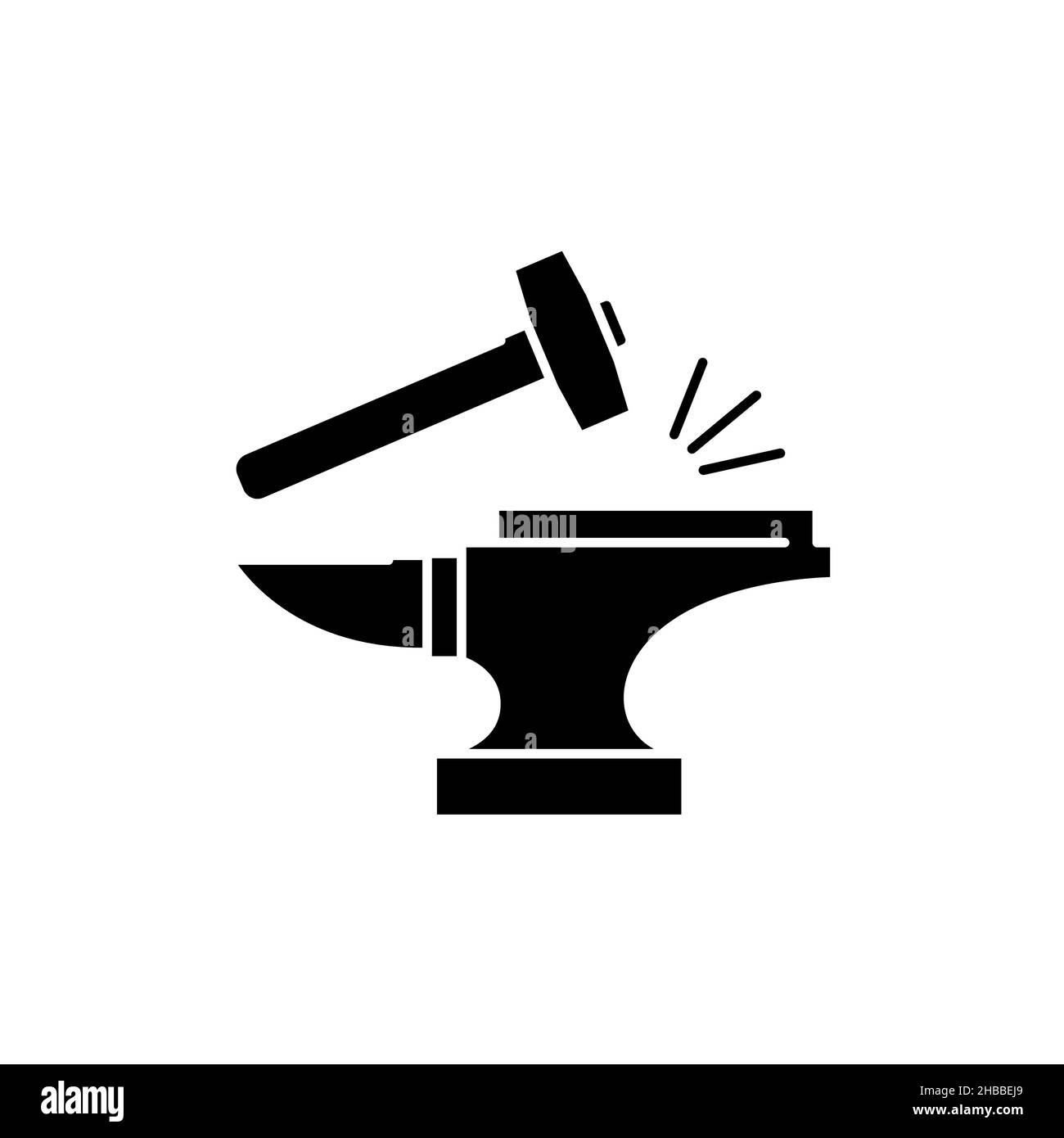 Blacksmith craft olor line icon. Pictogram for web page, mobile app ...