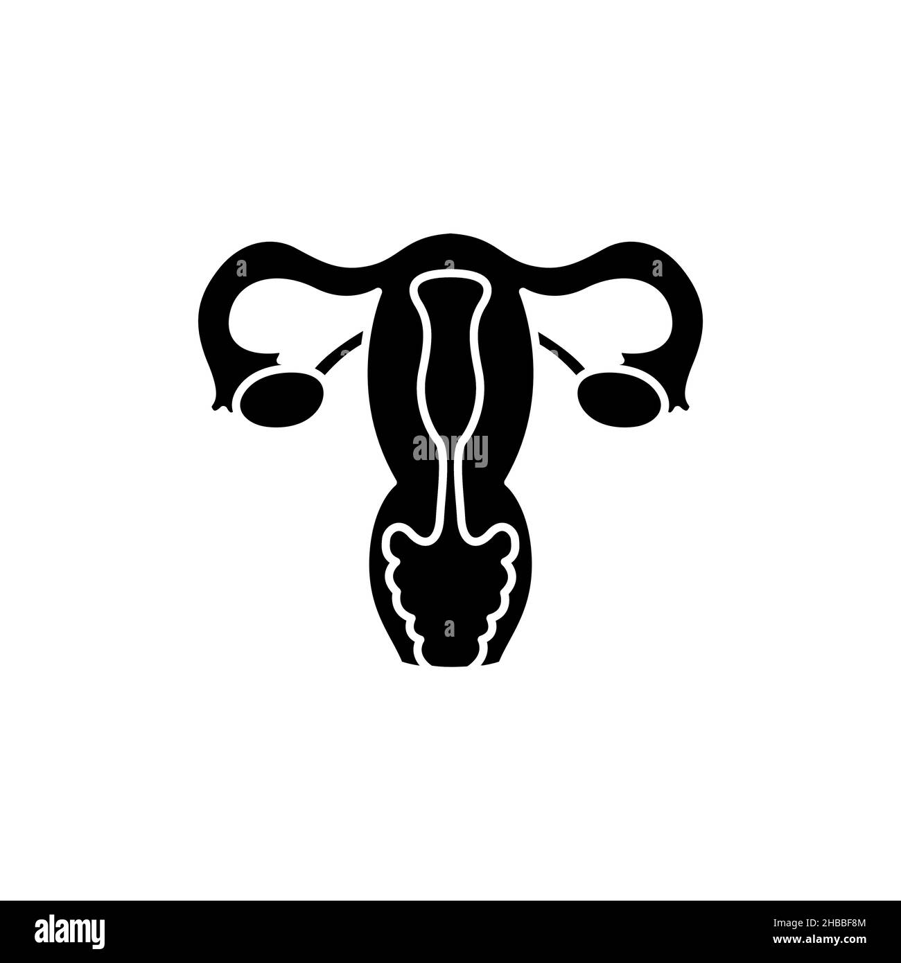 Human organ uterus color line icon. Pictogram for web page, mobile app ...