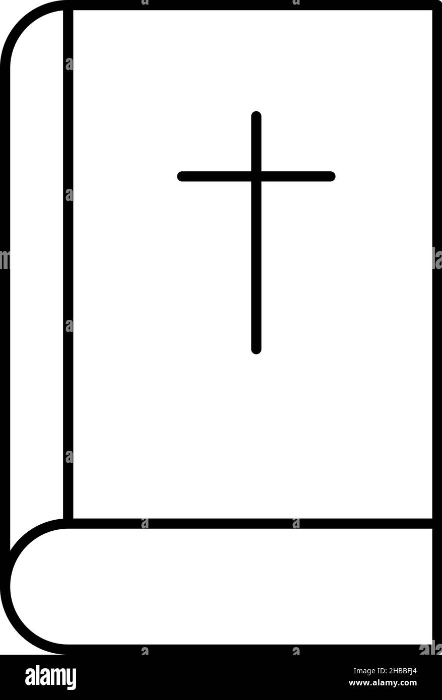 Bible With Cross Outline Icon Vector Stock Vector Image & Art - Alamy