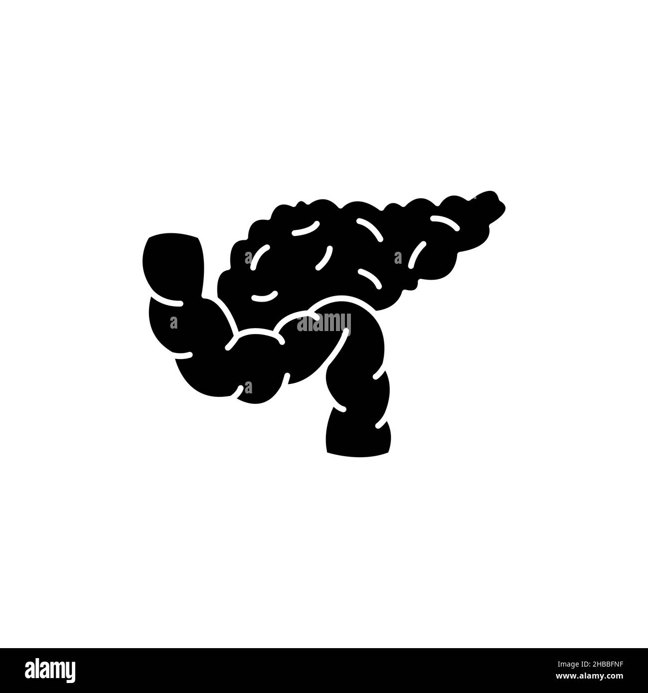 Human organ pancreas color line icon. Pictogram for web page, mobile ...