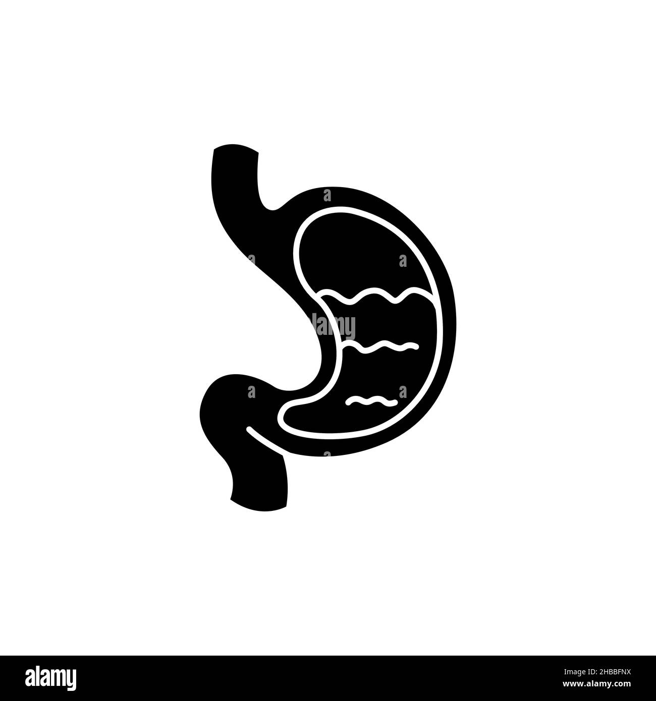 Human organ stomach color line icon. Pictogram for web page, mobile app ...