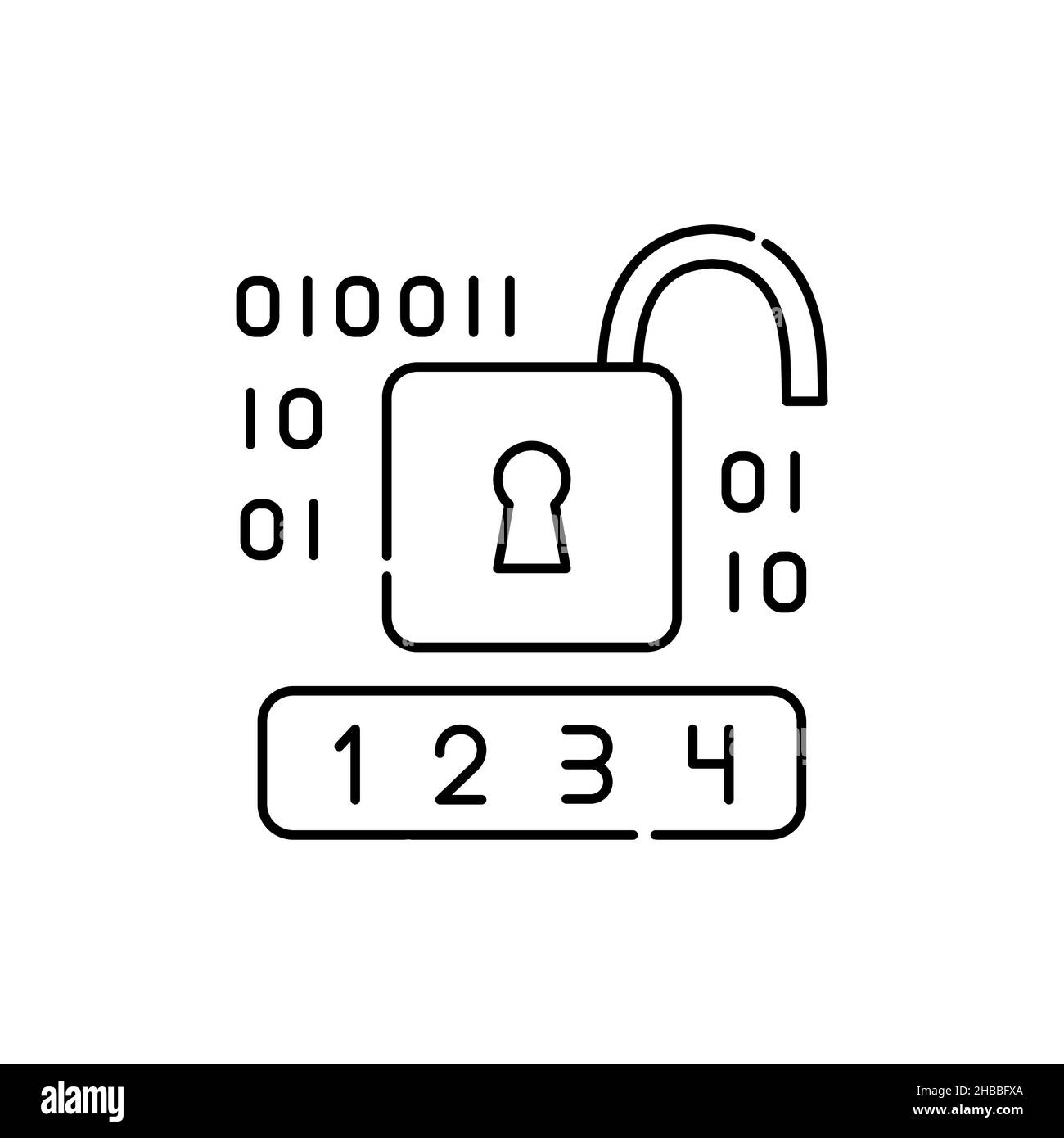 Decryption Color Line Icon Isolated Vector Element Outline Pictogram For Web Page Mobile App