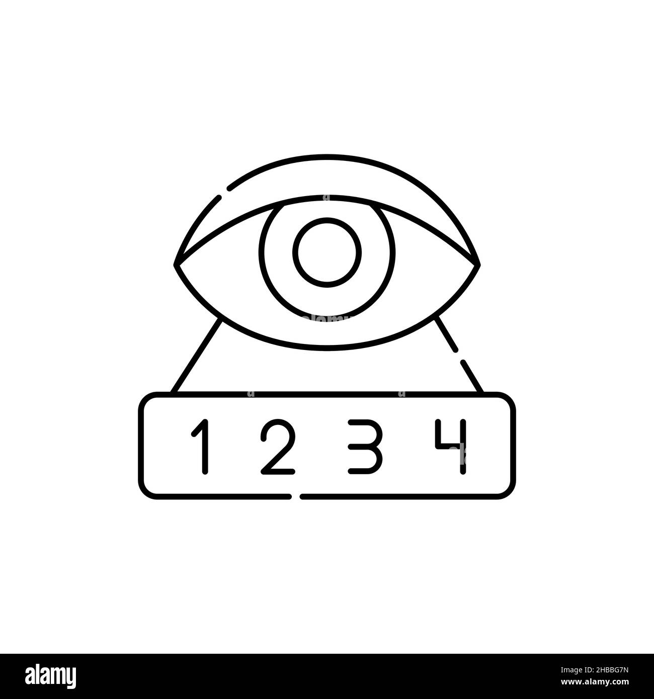 Hide Password Color Line Icon Isolated Vector Element Outline