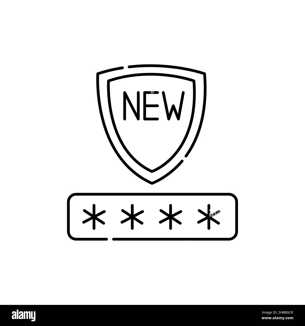 New Password Color Line Icon Isolated Vector Element Outline Pictogram For Web Page Mobile