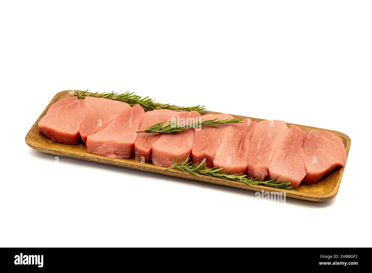 Raw roast beef isolated on a white background. Close-up roast beef ...
