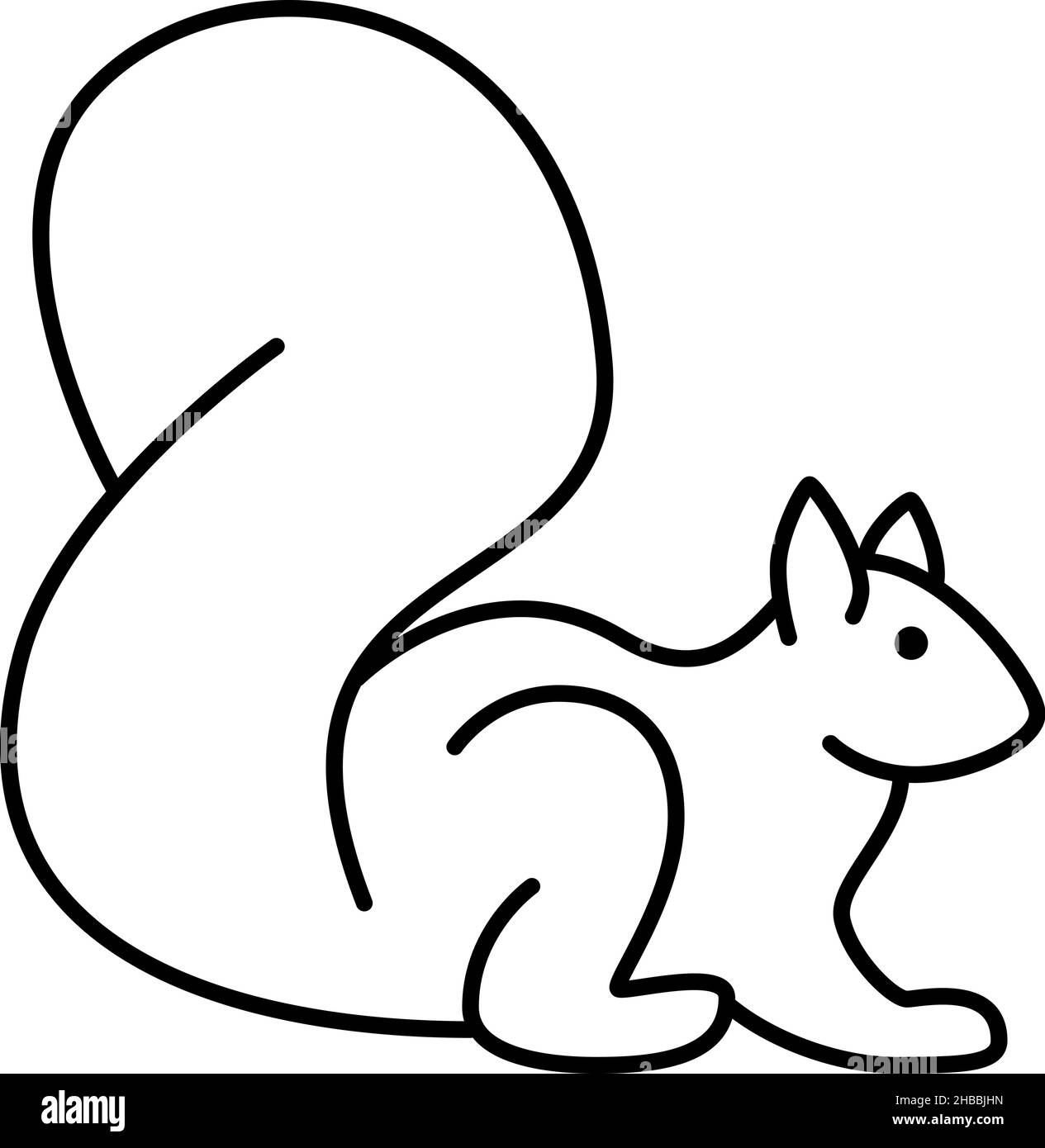 Squirrel Outline Vector