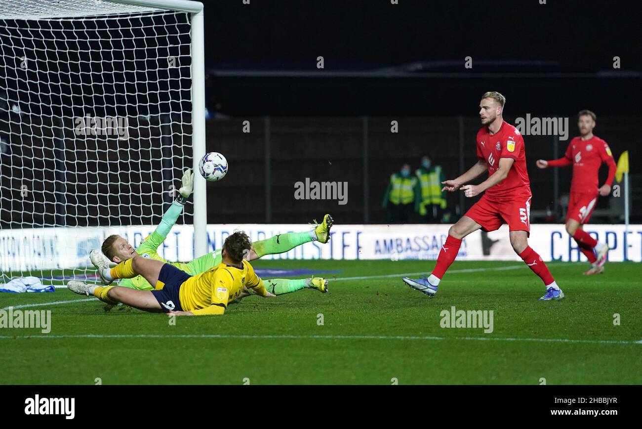 Oxford United's Matty Taylor scores their side's second goal of the ...