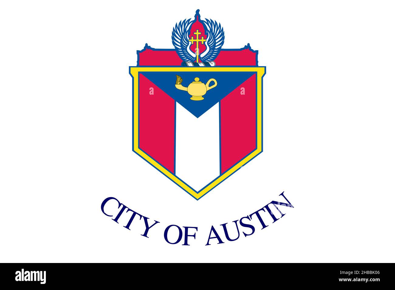 Top view of flag Austin, Texas, untied states of America. USA patriot ...