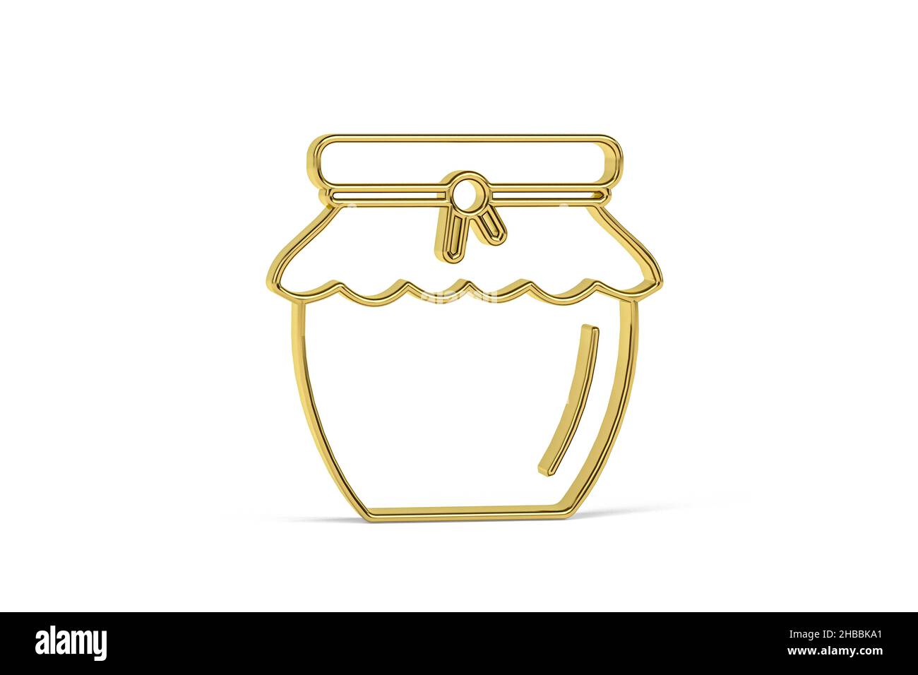 Golden 3d jar icon isolated on white background - 3d render Stock Photo ...