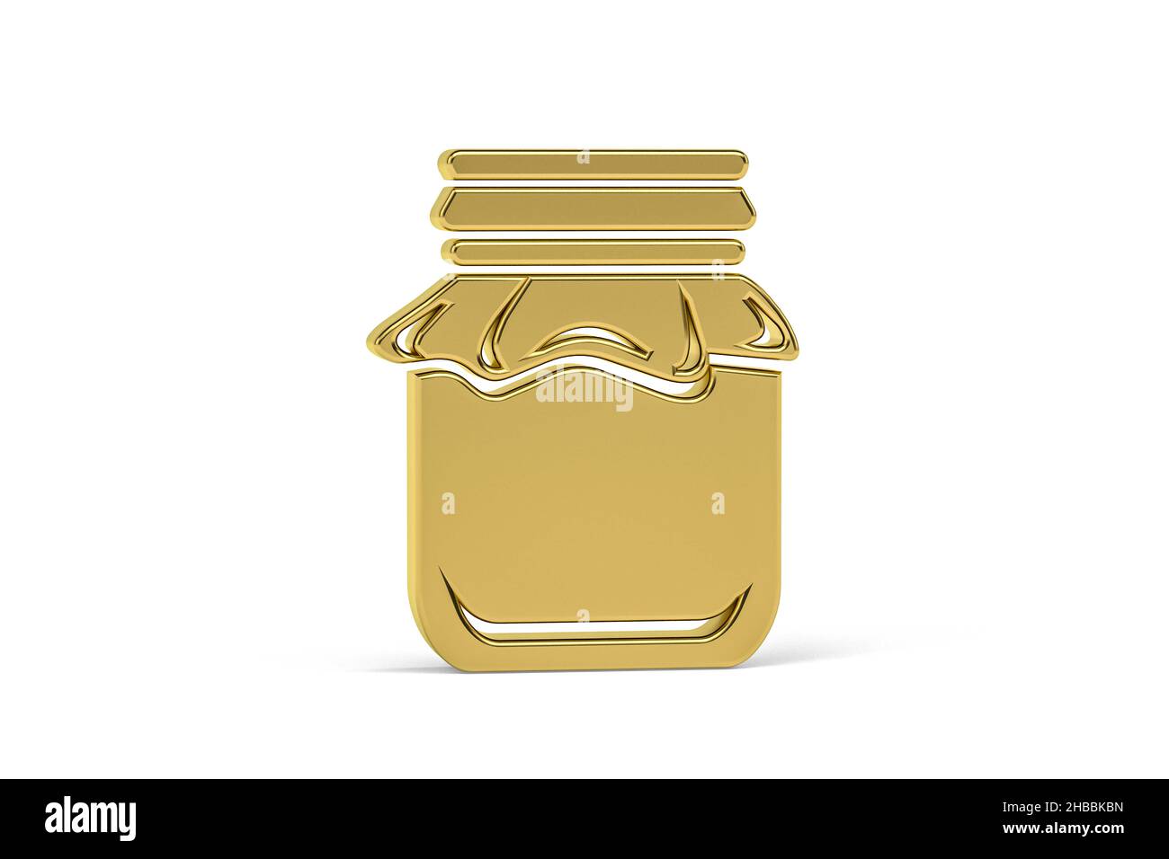 Golden 3d jar icon isolated on white background - 3d render Stock Photo ...