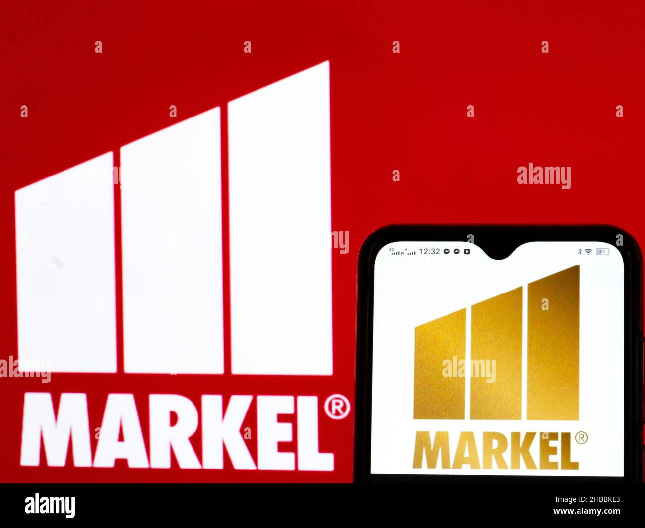 In this photo illustration Markel Corporation logo seen displayed on a smartphone in the ...