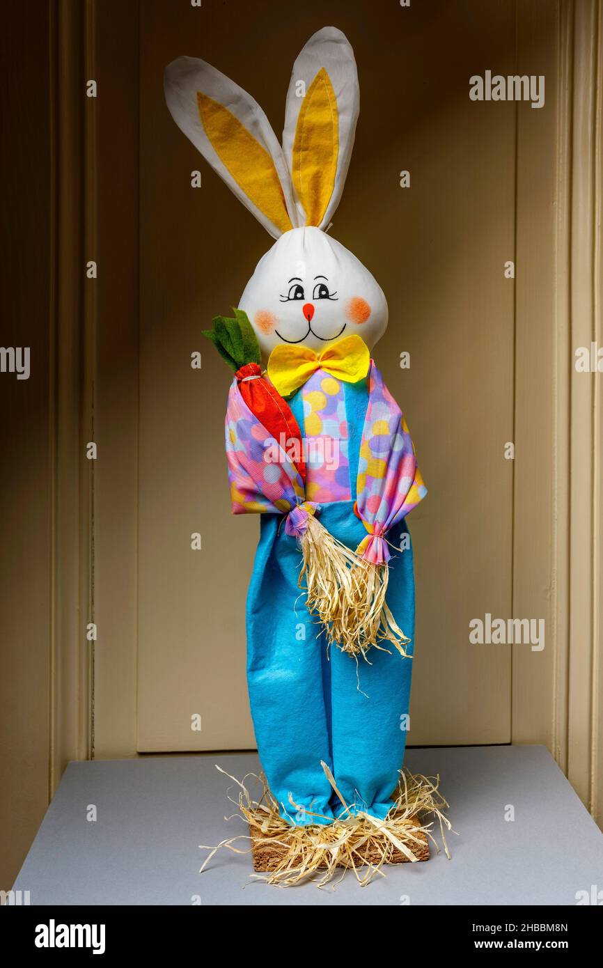 Stuffed happy rabbit Stock Photo - Alamy