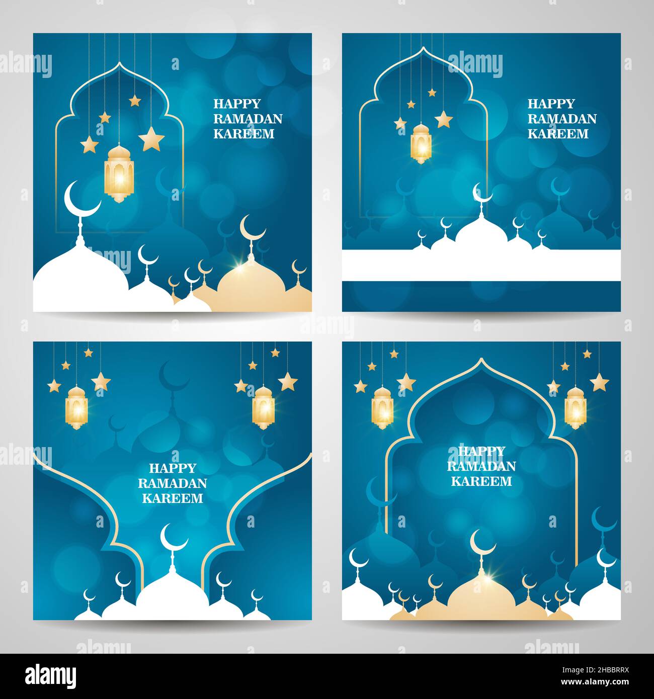 Islamic Greeting Card template design Collections with turquoise and ...
