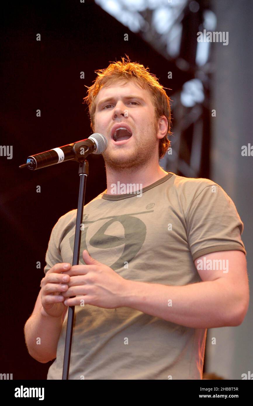 Daniel Bedingfield on stage at the BRMB Party in the Park, Birmingham ...