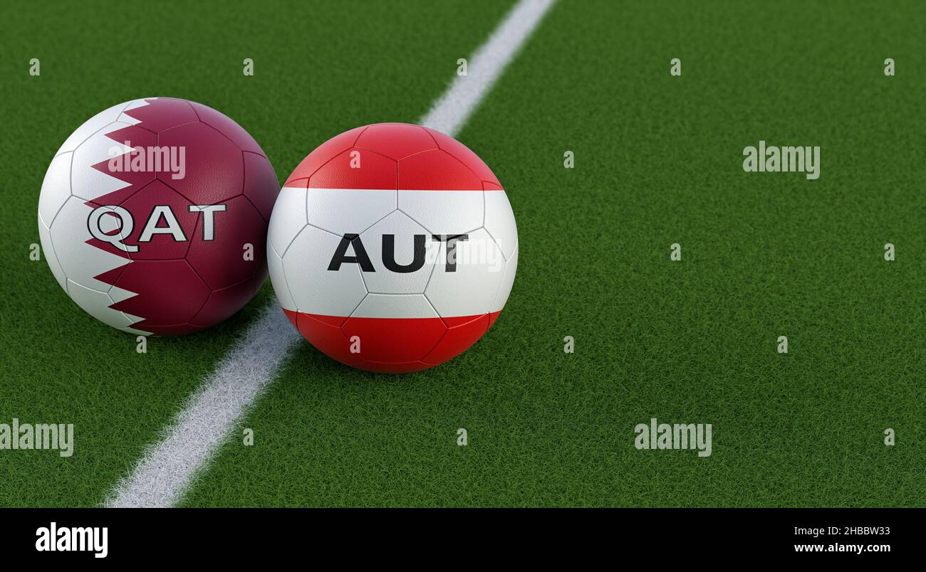 Austria vs. Qatar Soccer Match - Leather balls in Austria and Qatar ...