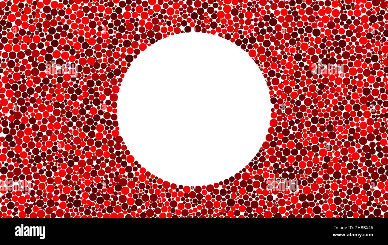 Colorful red balls falling down and skirting white round shape ...